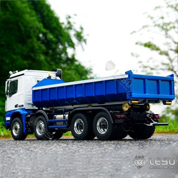 LESU 1/14 truck remote control model metal toy hydraulic roll-off full ...